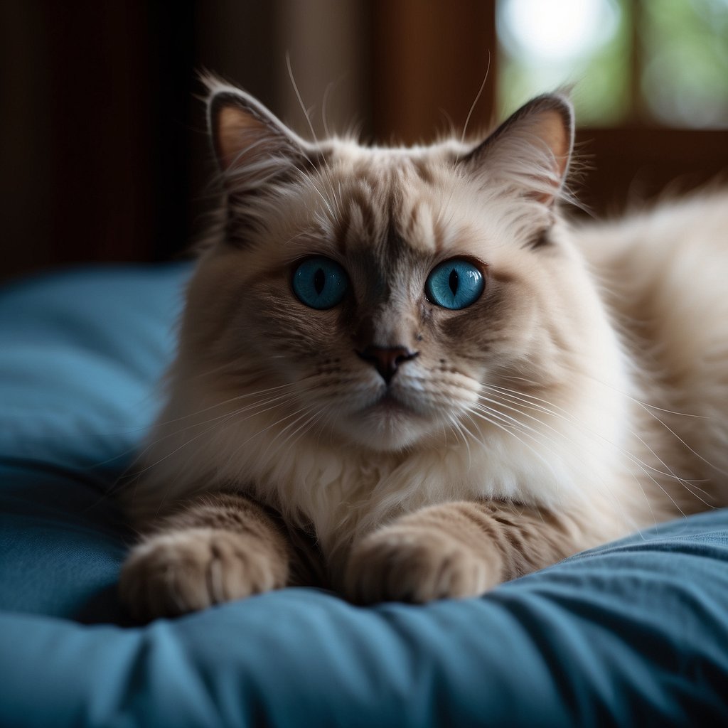 Ragdoll cat on pillow - The Tiniest Tiger