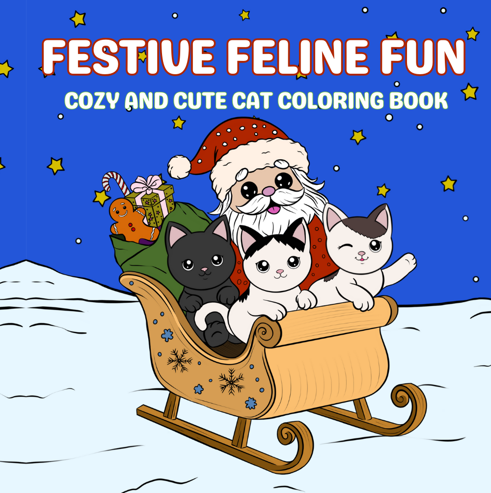 Festive Feline Fun Cat Coloring Book Giveaway - The Tiniest Tiger