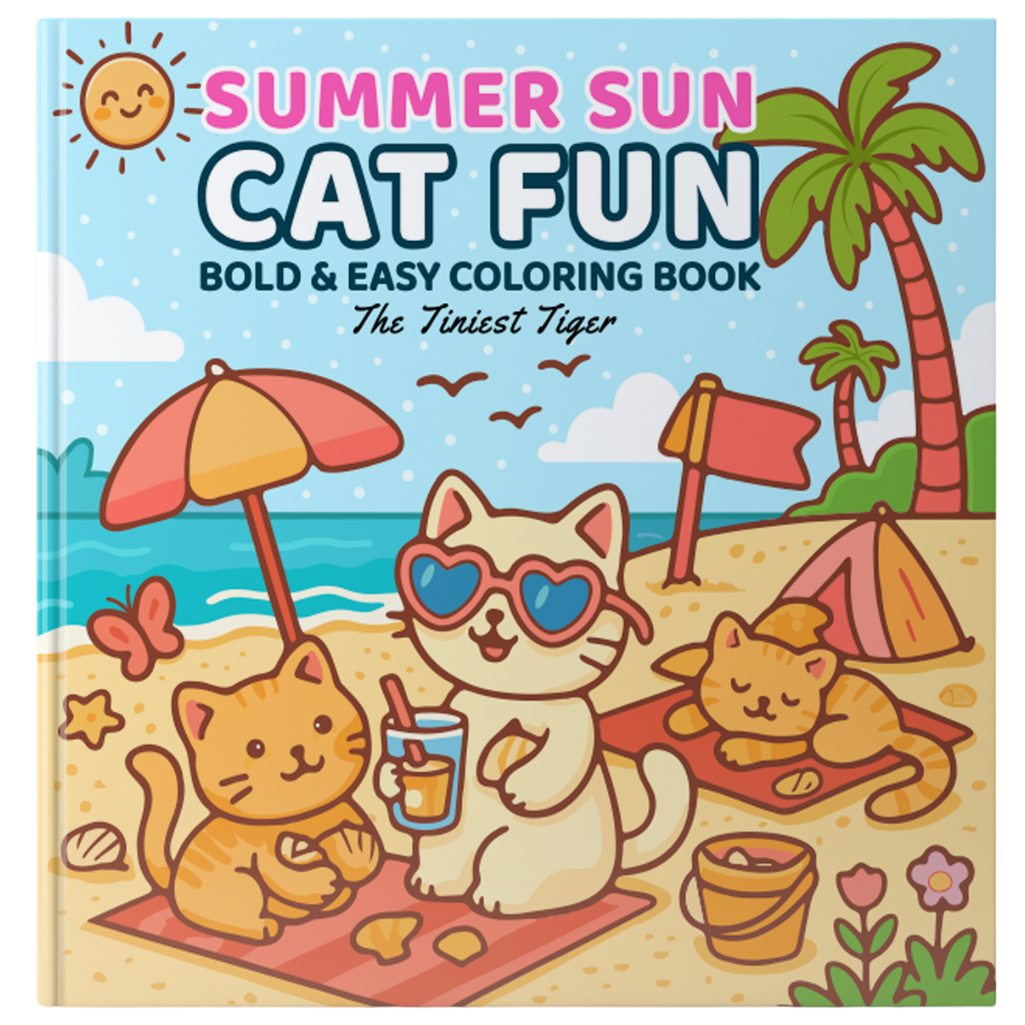 Summer Sun Cat Fun Coloring Book - The Tiniest Tiger